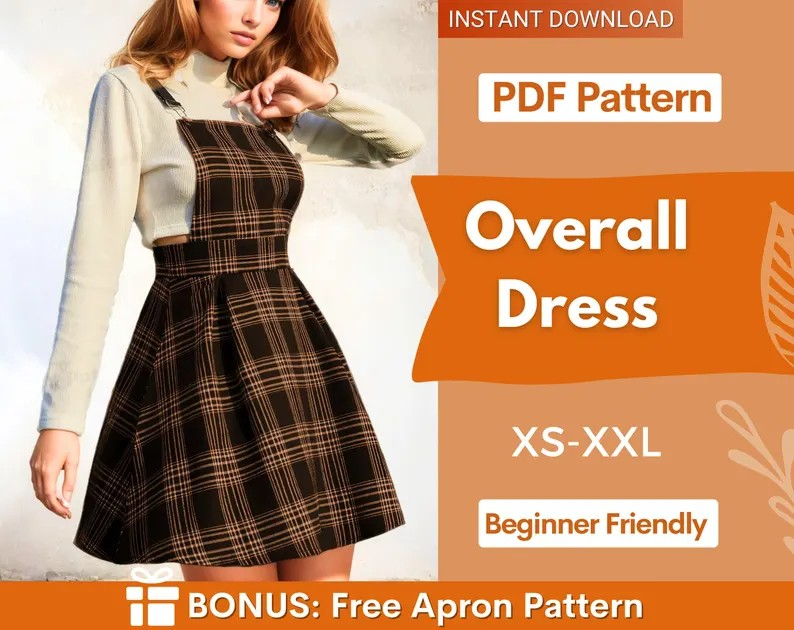 Overall Dress Pattern, Sewing Pattern, Dress Pattern, Women Sewing Pat ...