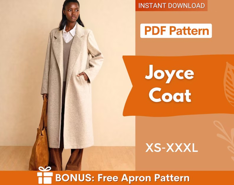 Coat Sewing Pattern for Women | Winter Coat Pattern | Long Coat Patter ...