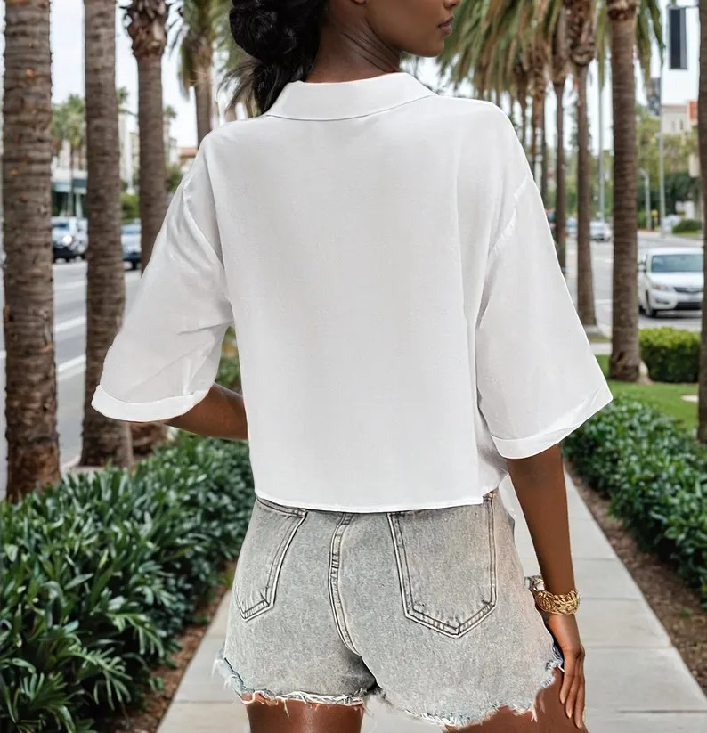 Crop Shirt Sewing Pattern, Women Shirt Pattern, Short Shirt Pattern, S ...